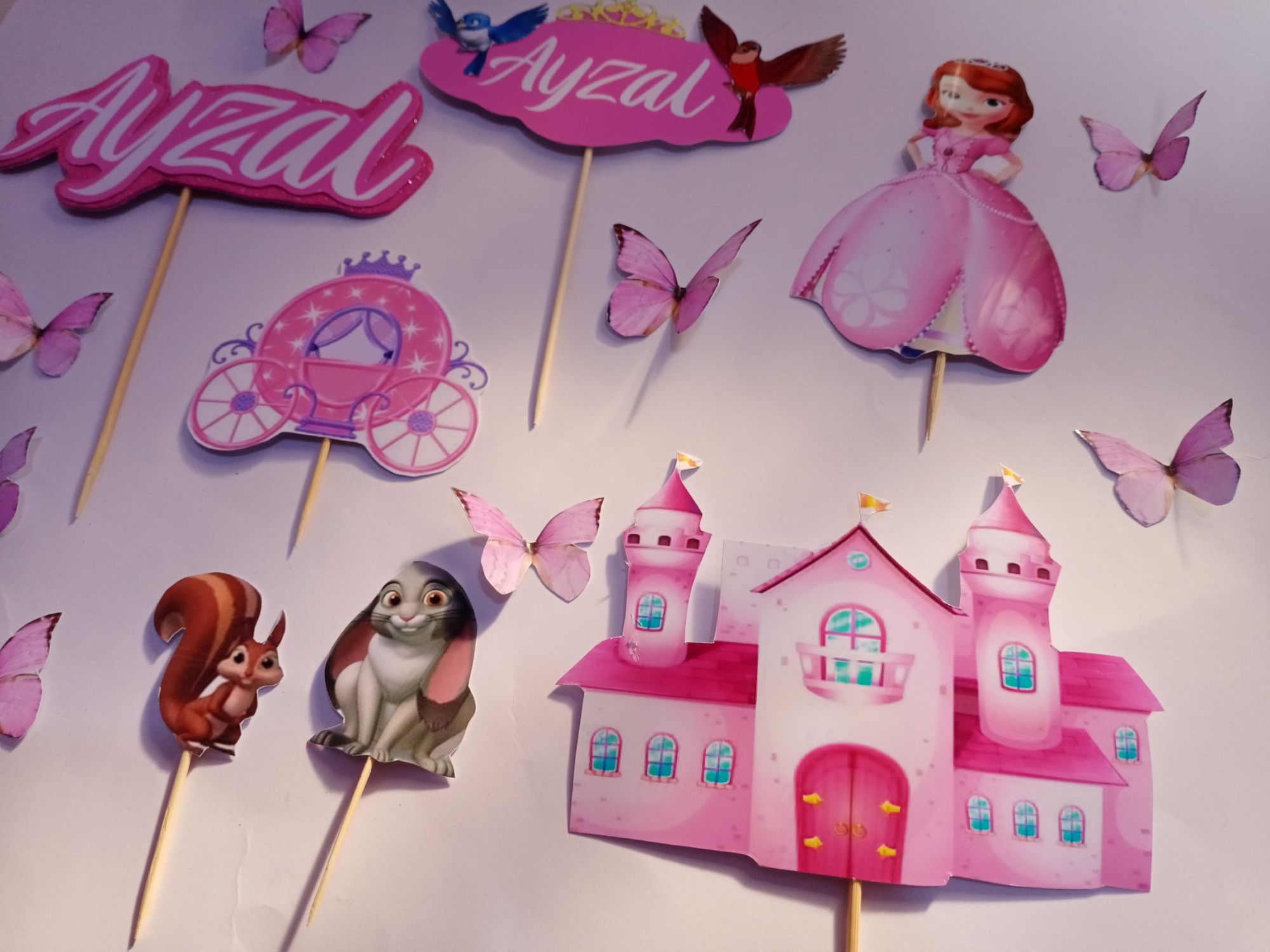 pink sofia theme cake topper set | Daraz.pk