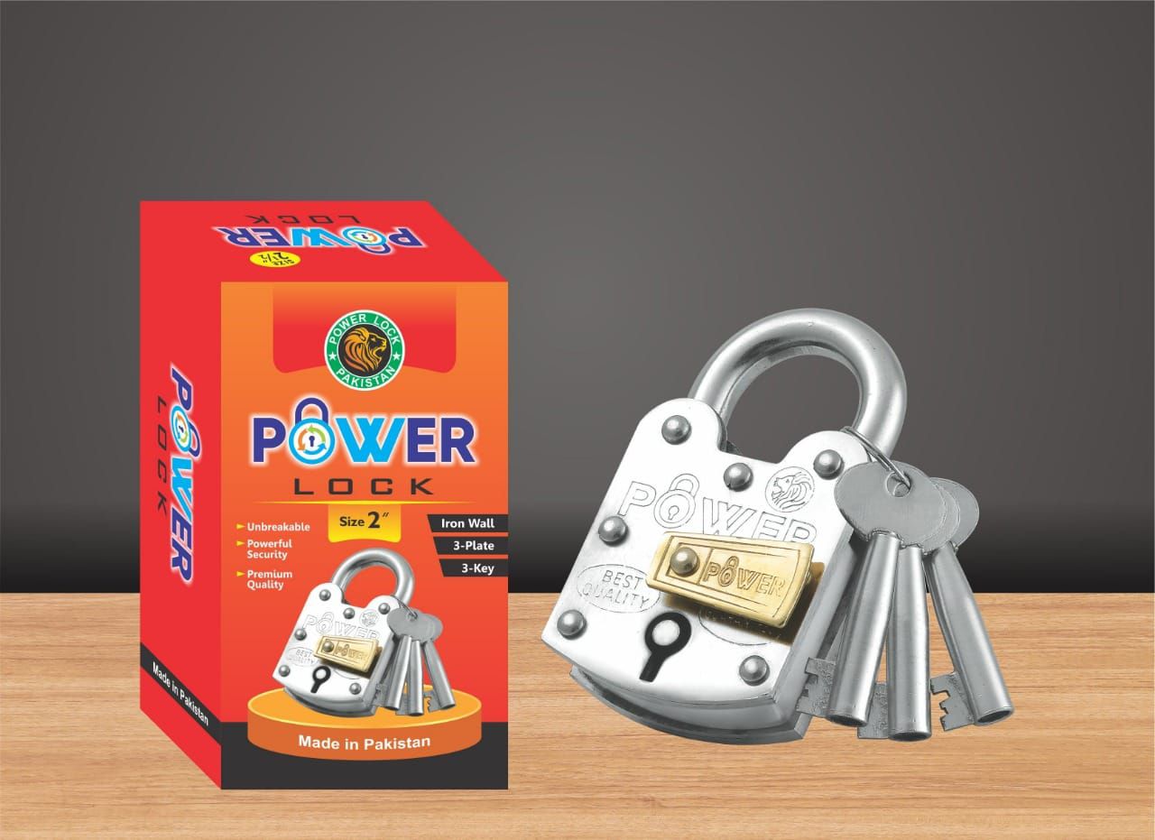 Power Lock 2 inch 3 Plate 3 Key | Heavy Duty Lock | Aligarh Lock | Daraz.pk