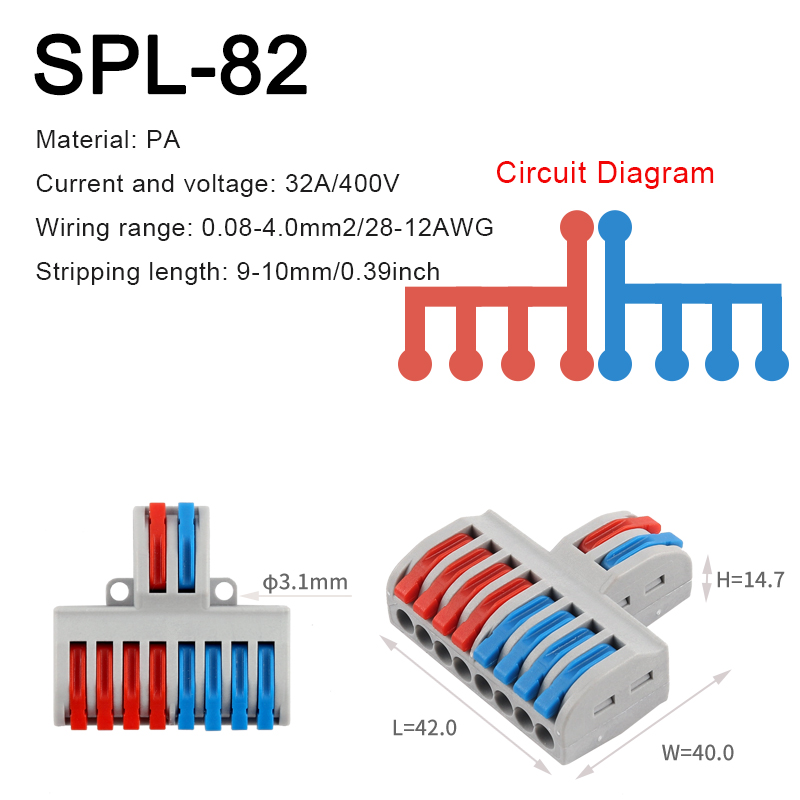 1 in multiple out Quick Wiring Connector Universal Splitter wiring cable Push-in Can Combined ...