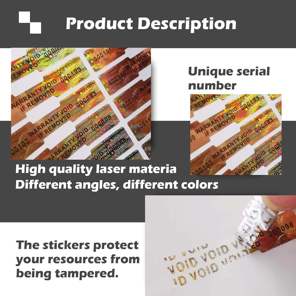 300pcs Bone Shape holographic sticker labels laser high Security tamper ...