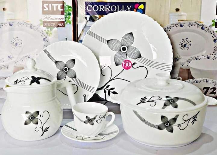 pyrex imported marble dinner set 72pcs | Daraz.pk