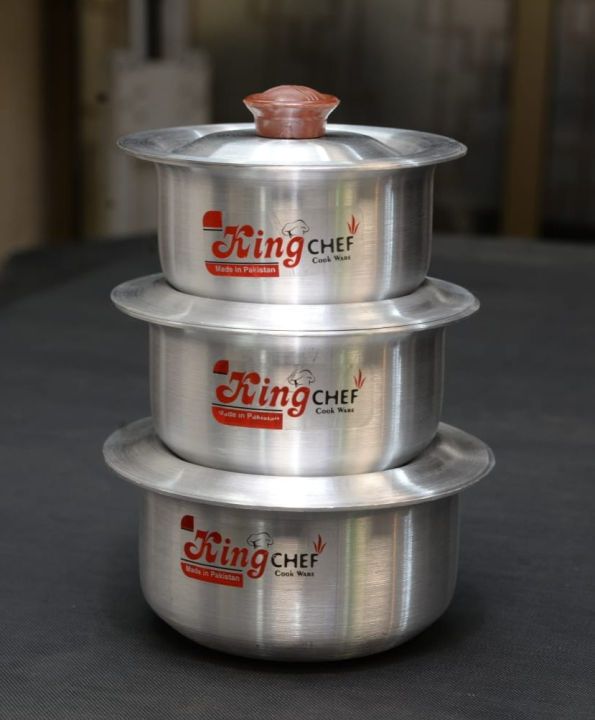 King Cook Kitchen Cookware Set – 3-Piece Little Cooking Pots with Lids ...