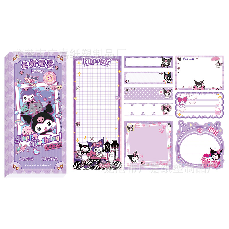 Kawaii Cartoon Kuromi Paste Sticky Note Cute My Melody Cinnamoroll ...