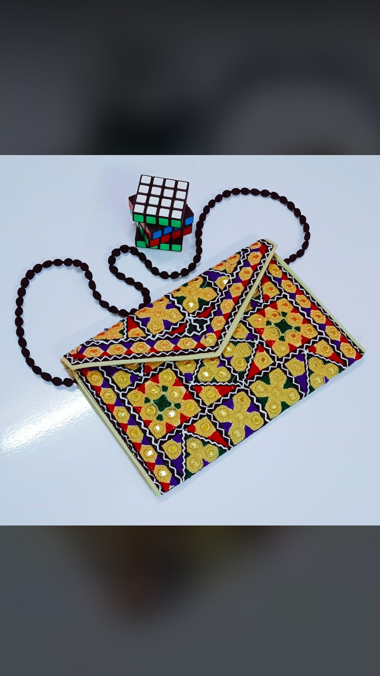 Pakistani Traditional Embroidered Vintage Clutch Hand Bag | Daraz.pk