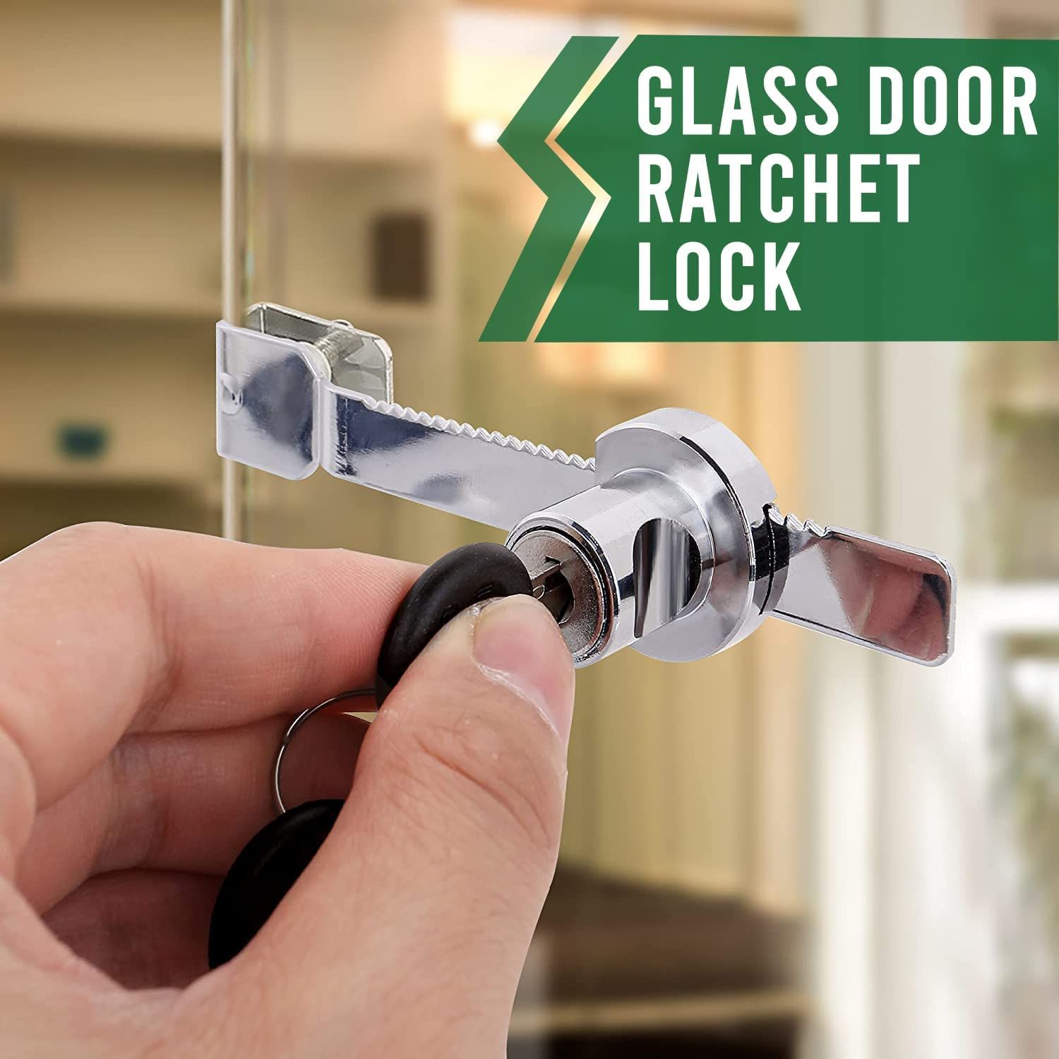 Sliding Glass Door Ratchet Lock with Chrome Finish - Premium Cabinet ...