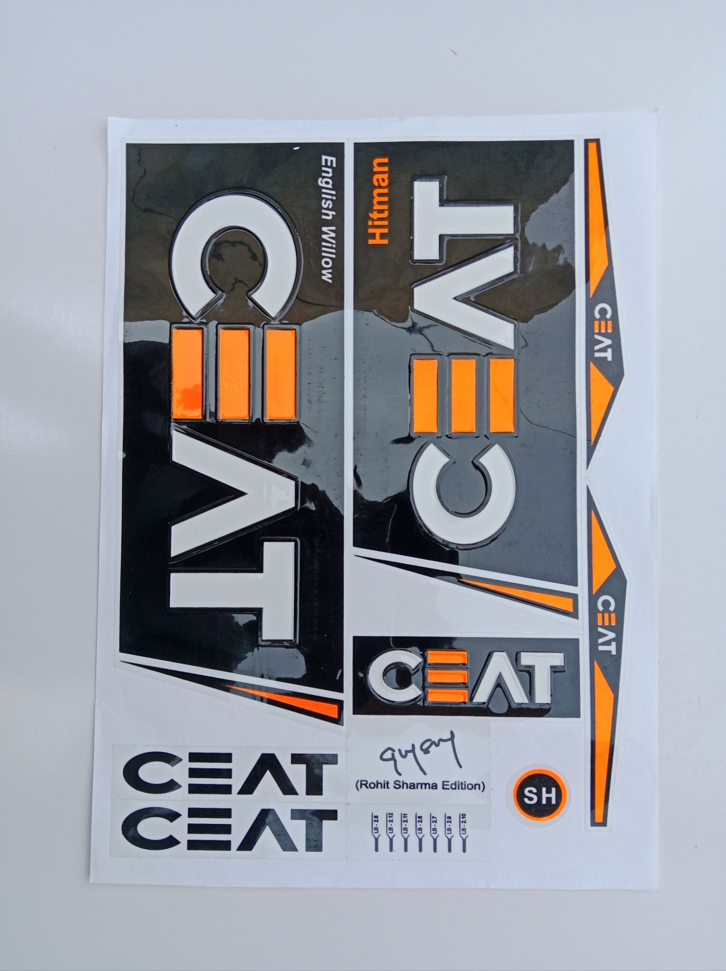 New 3D 2024 Latest CEAT Black Edition Top Quality Cricket Bat Sticker ...
