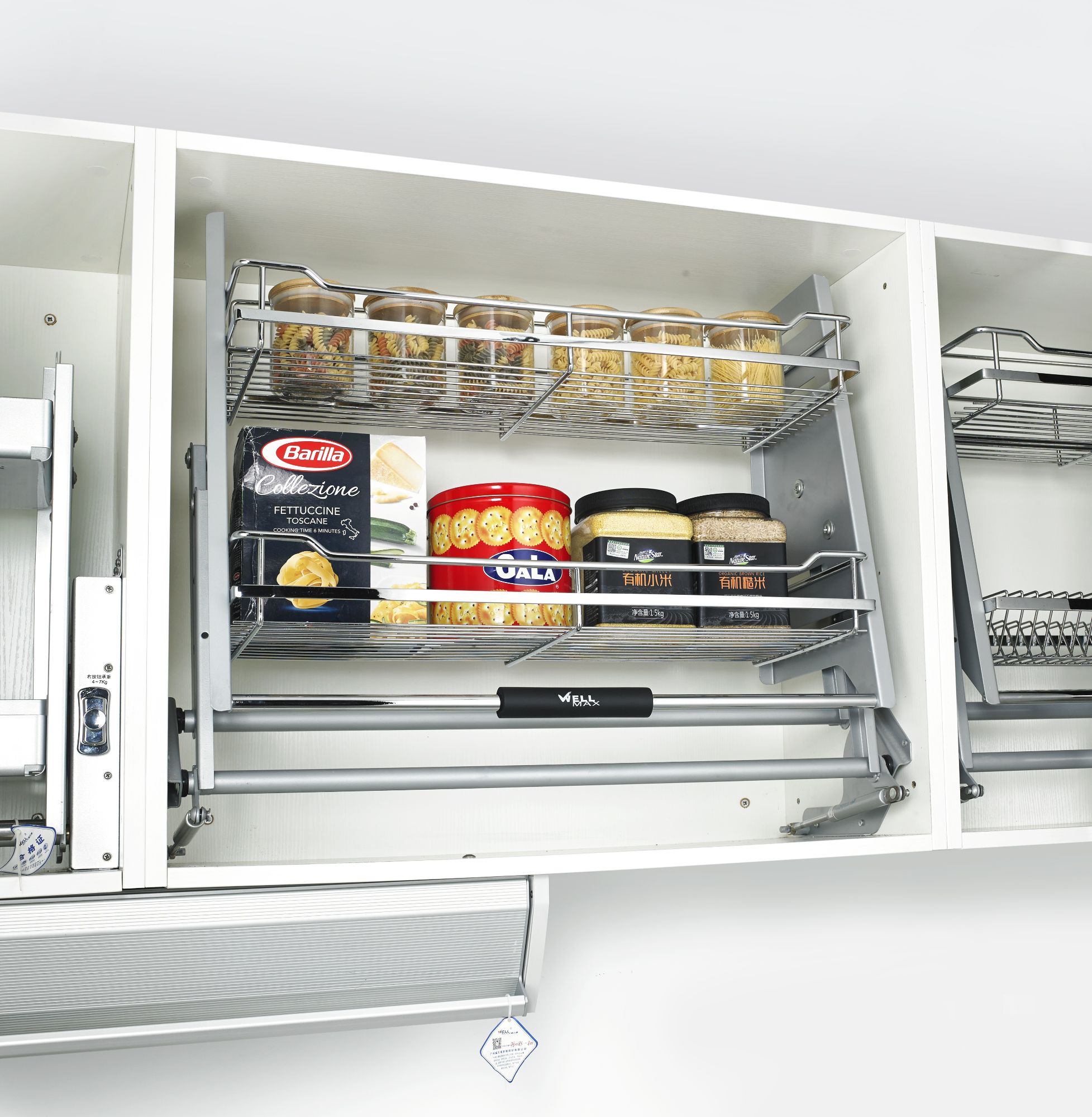 wall cabinet kitchen accessories lift basket pull down Elevator basket ...