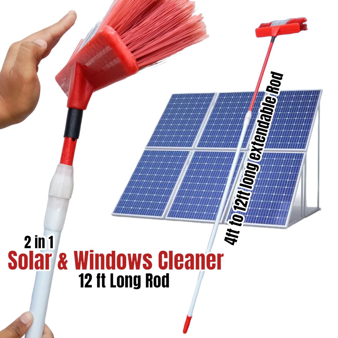 Solar Panel Cleaning Duster Brush & high Windows Cleaning 4ft to 12ft ...