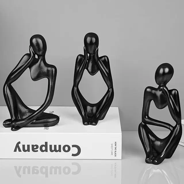 Gold And Black Thinking Mannequins Figure | Home Decor | Resin Thinking ...