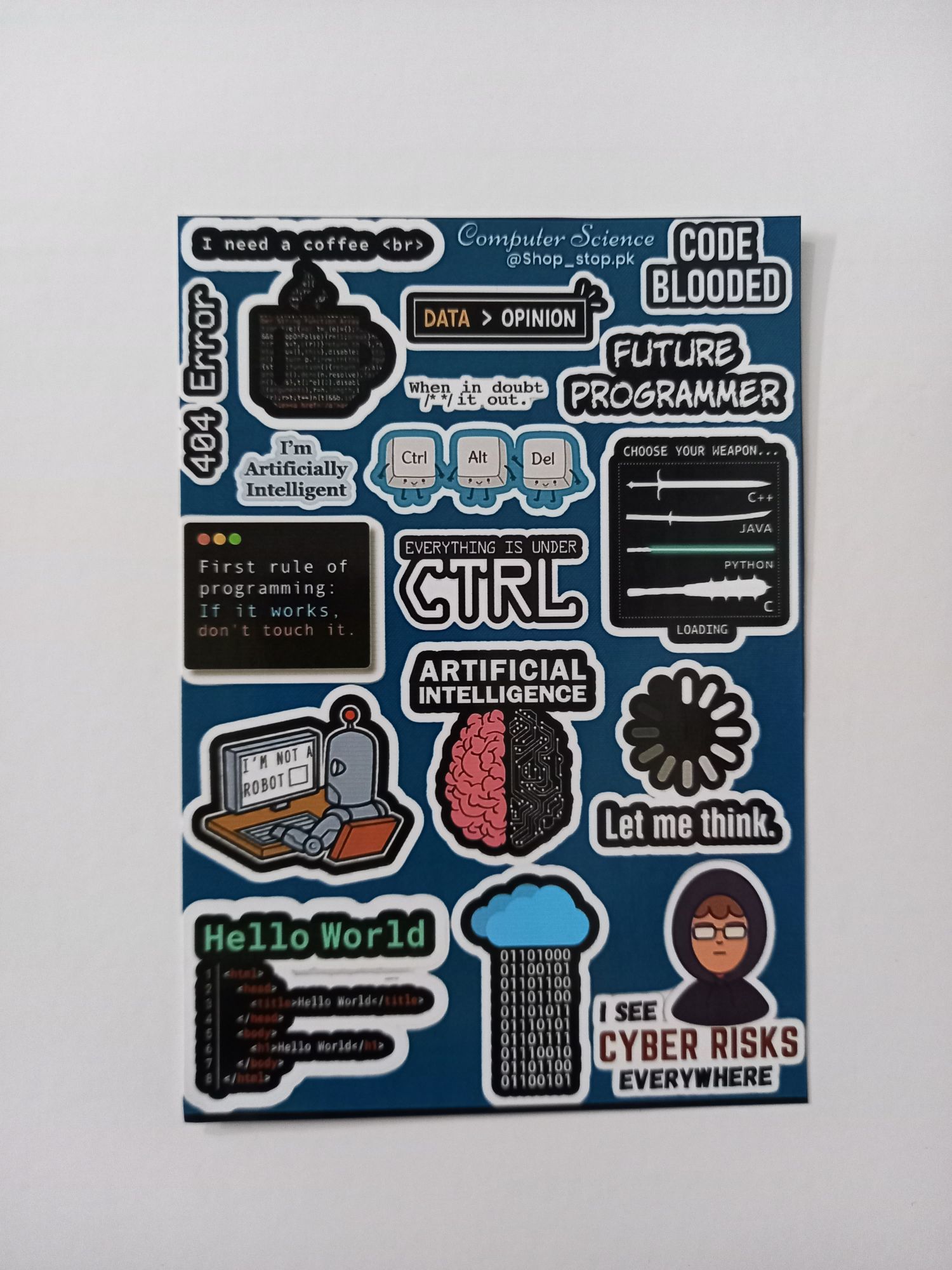 Computer Science Mini Uncut Sticker Sheet A6 Size 15 X 10 Cm Darazpk 7646
