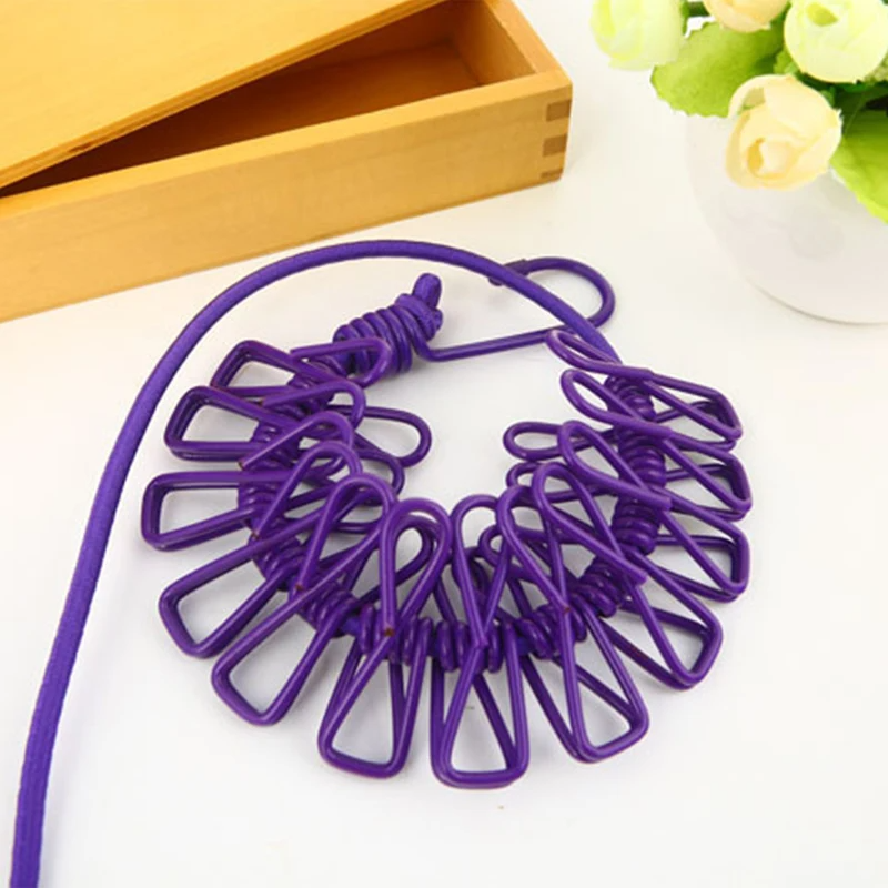 Portable Clothing Clothesline with 12 Clips Retractable Laundry Dryer ...