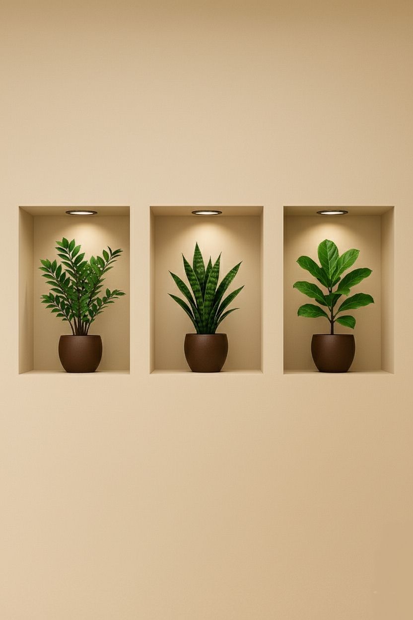 3D Botanical Wall Sticker Set – 3 Pieces of Realistic Green Plant ...
