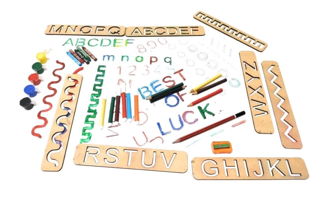 Steps To Do ABCD Stencil Set. Wood Handwriting Educational Alphabet ...