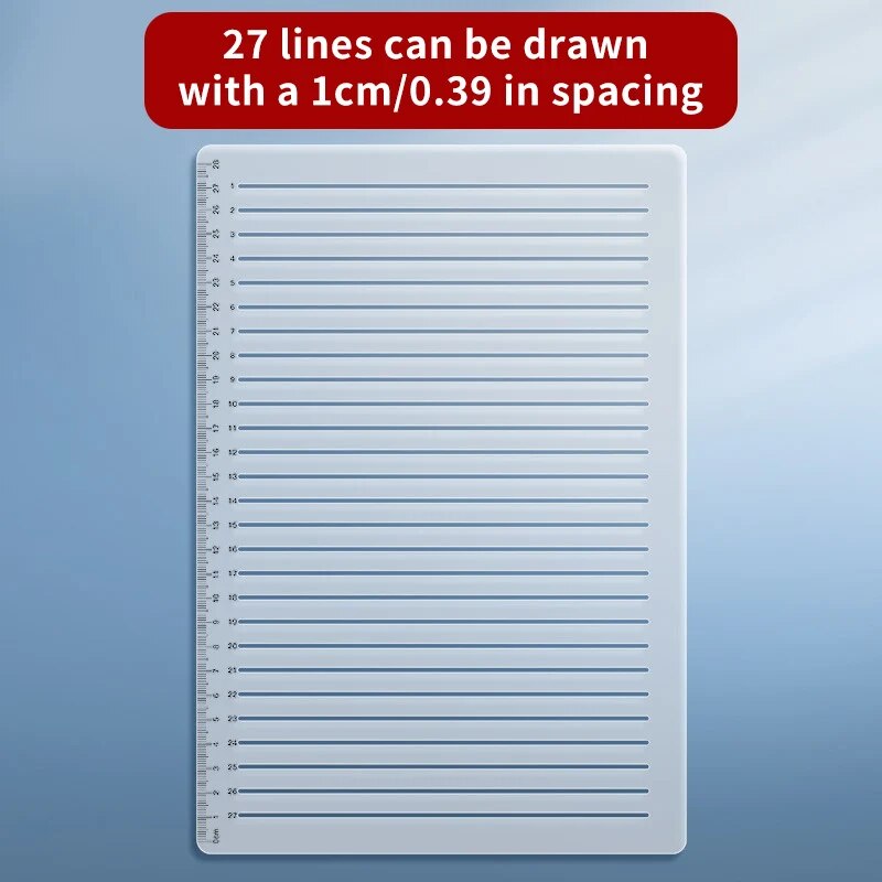 1PC High Quality Straight Line Stencil Ruler Transparent Lines Markings ...