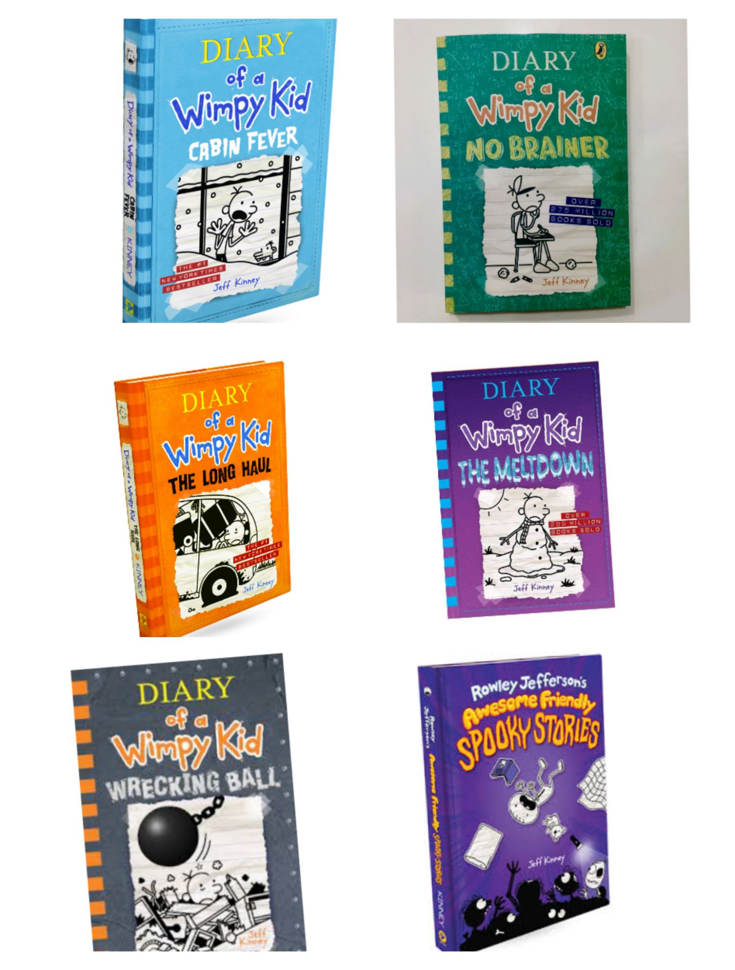 Set of 6 books (Wimpy Series)1- Diary of Wimpy kid cabin fever 2-Diary of wimpy kid long haul 3 ...