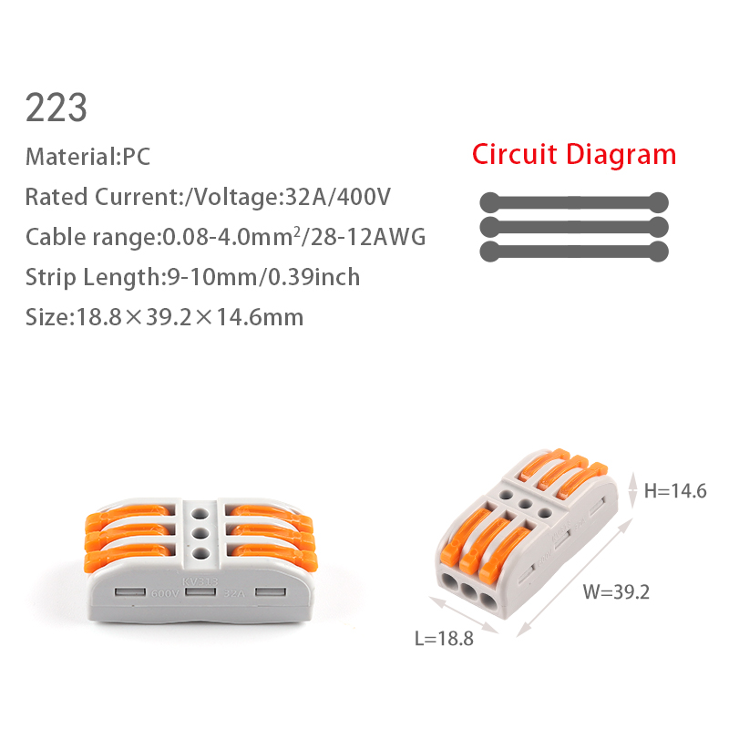 1 in multiple out Quick Wiring Connector Universal Splitter wiring cable Push-in Can Combined ...