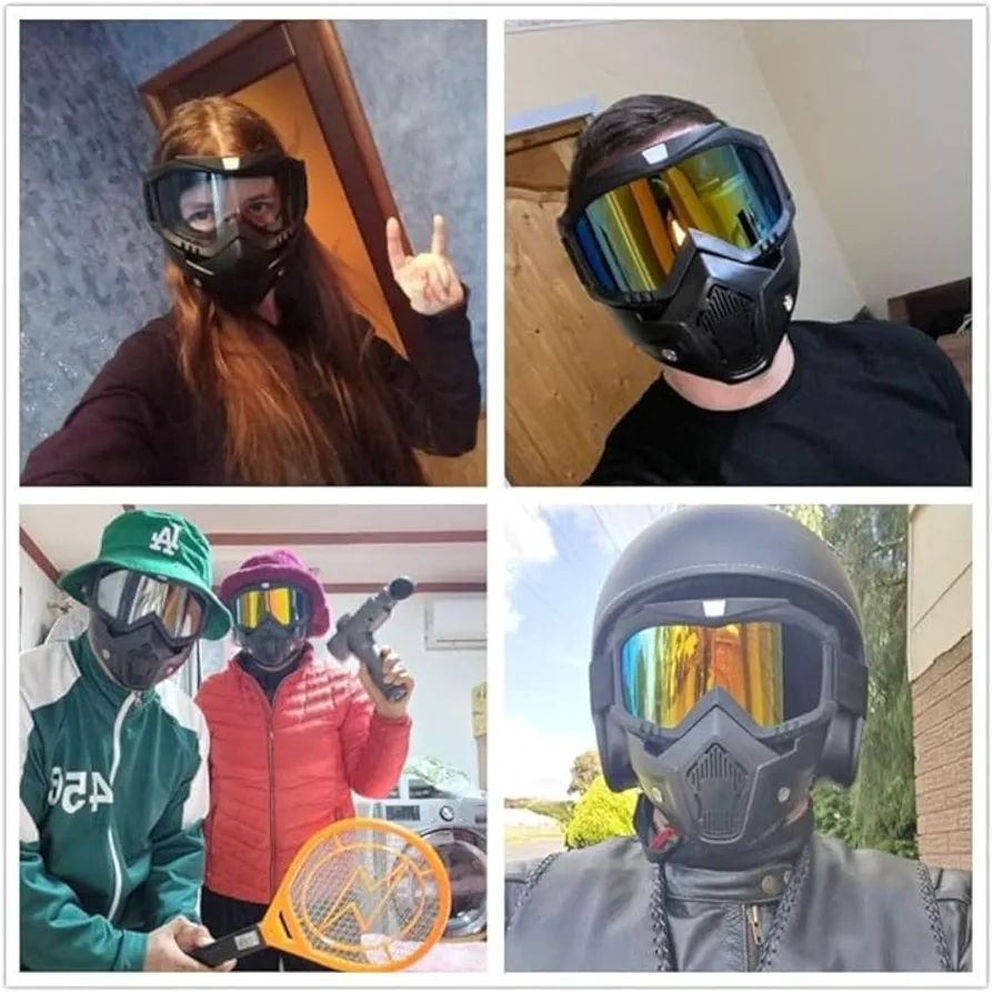 Motorcycle Goggle mask Anti Scratch UV Protective Face Mask, Bike ...