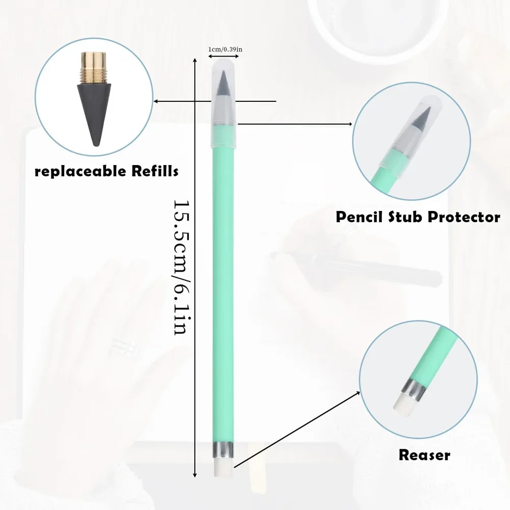 6/12/18pcs Inkless Pencil,Forever Pencil Reusable Everlasting Unlimited ...