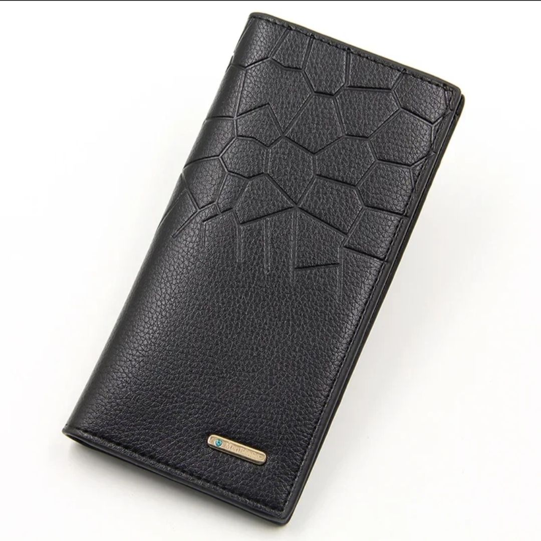 Men Long Wallet PU Leather Slim Wallet Long Clutch Leather Wallet Long ...