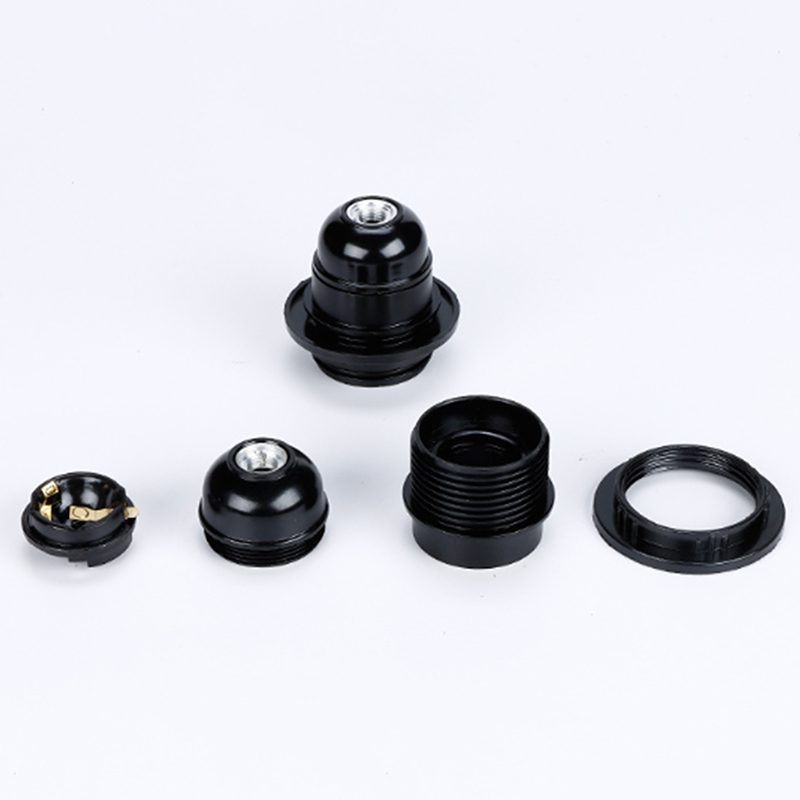 Black E27 Self-locking Bakelite Lamp Holder E14 Cap Screw LED Light ...