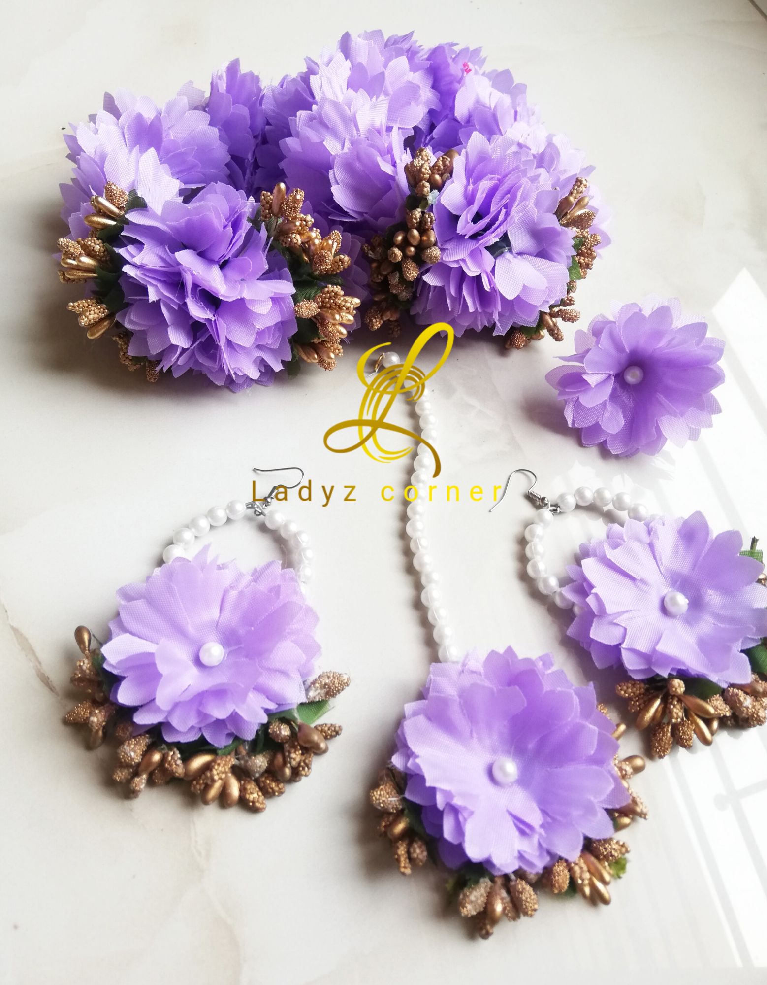 Artificial flower purple gajraset - Artificial gajray - bridal gajray ...