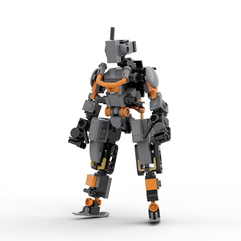BuildMoc Mini Orange Exoskeleton Soldier Mecha Building Blocks Kit High ...