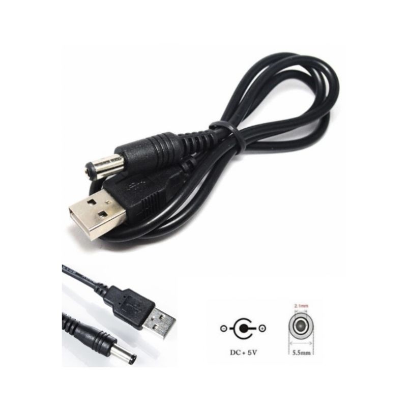USB to 5.5x2.1mm Power Charging Cable converter wire USB to DC jack ...