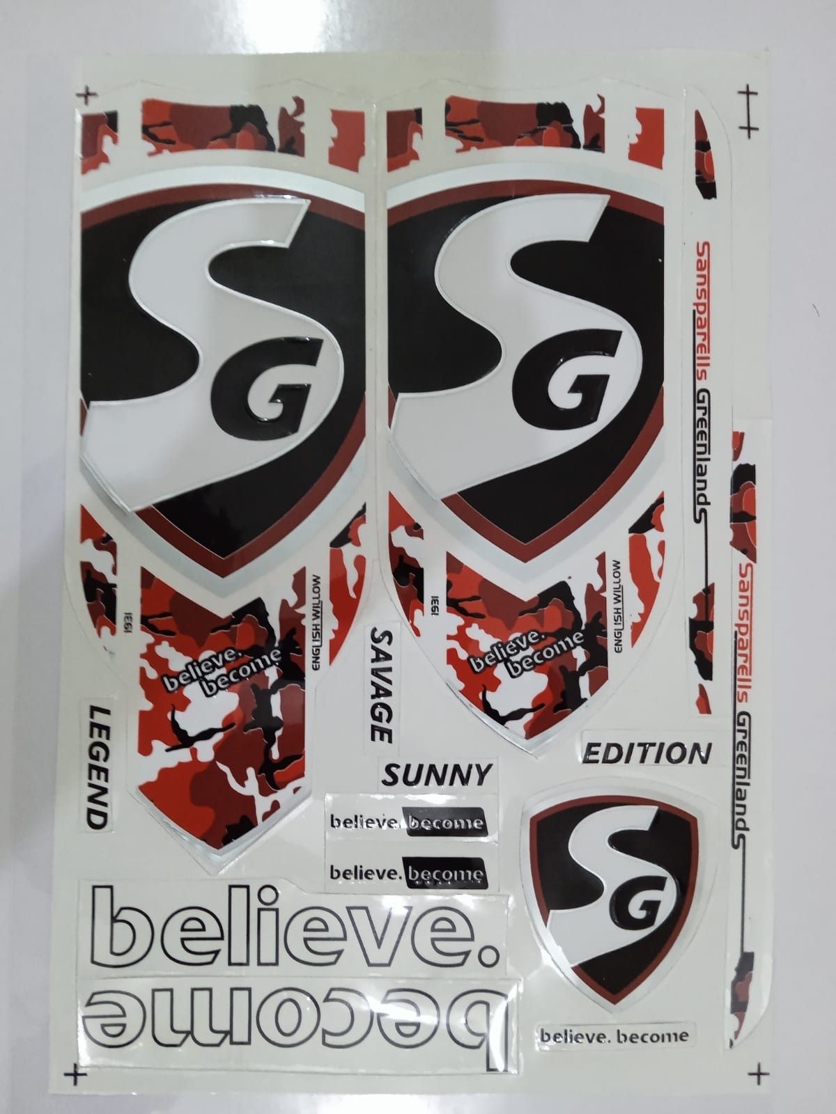 New 3D 2024 SG RED & Maroon Legend Latest Edition Cricket Bat Sticker ...