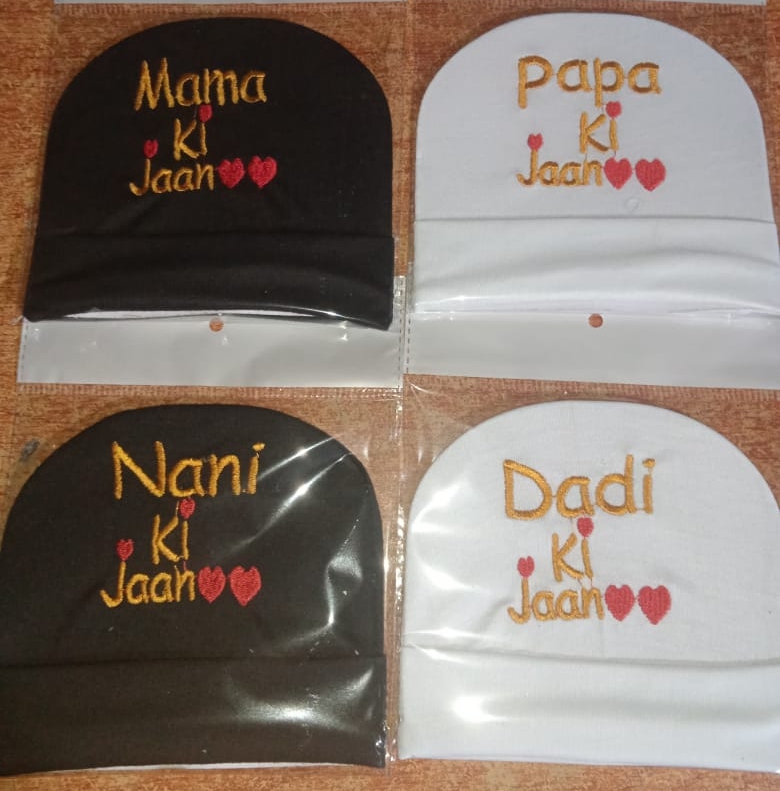 New Born Baby caps Stylish and Snug. Handmade Double Interlock 4 ...