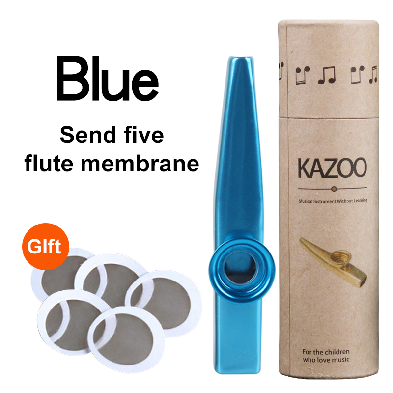 Metal Kazoo Musical Instruments with 5 Pcs Flute film Gift Simple And ...