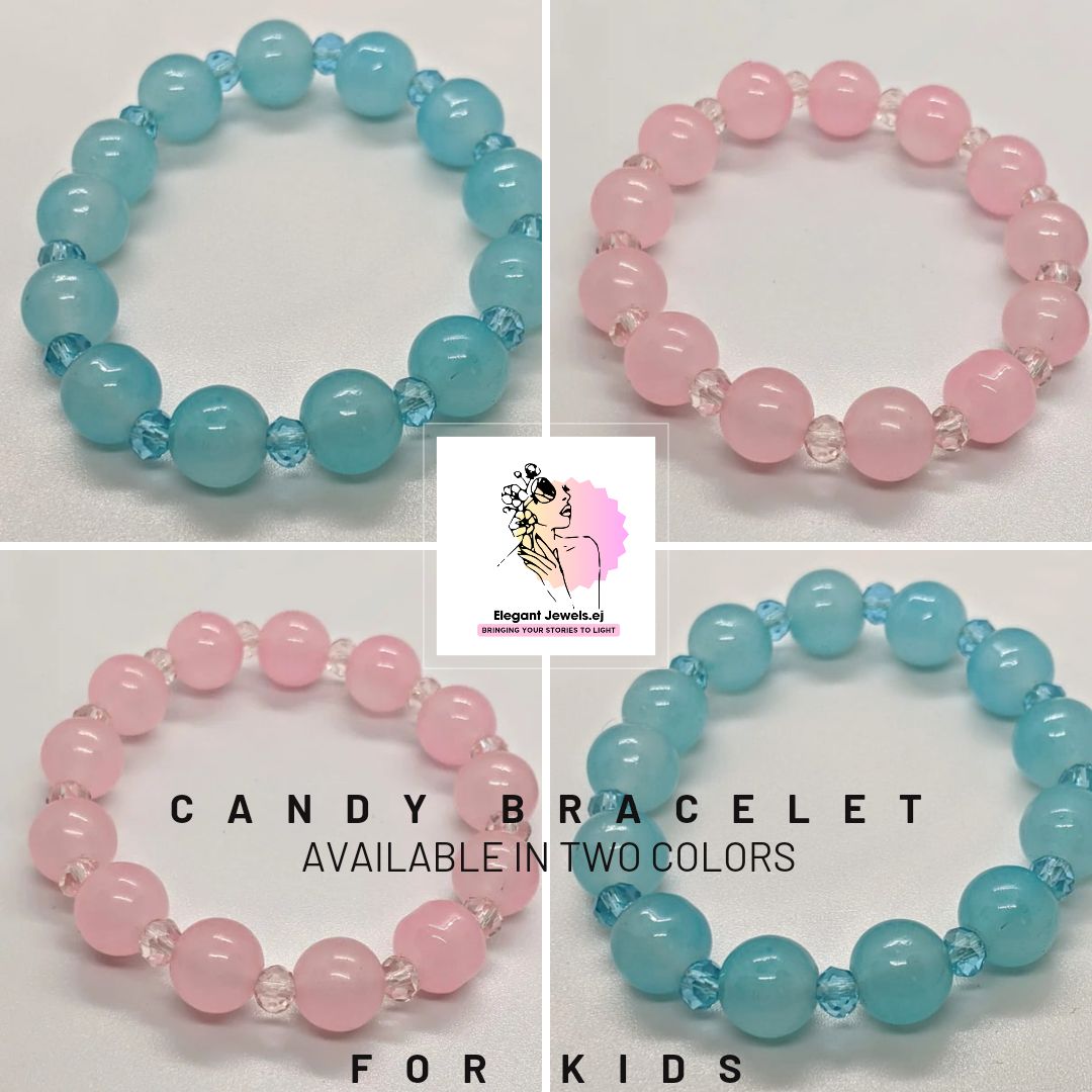 Cute candy beats bracelets for baby girls - 2 in one - beads bracelet ...