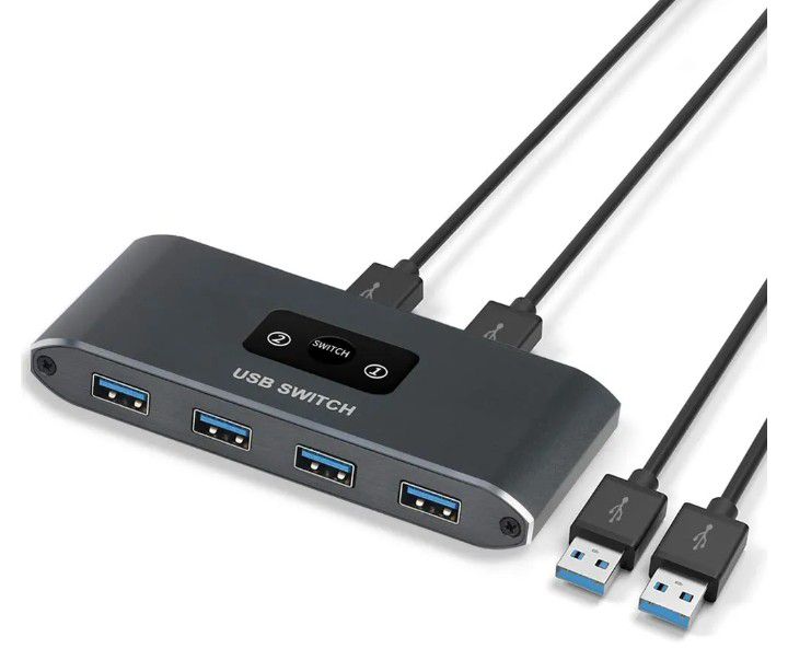 USB Switch for 2 PCs, USB 3.0, Switch with 4 USB Ports for 2 PCs, USB ...