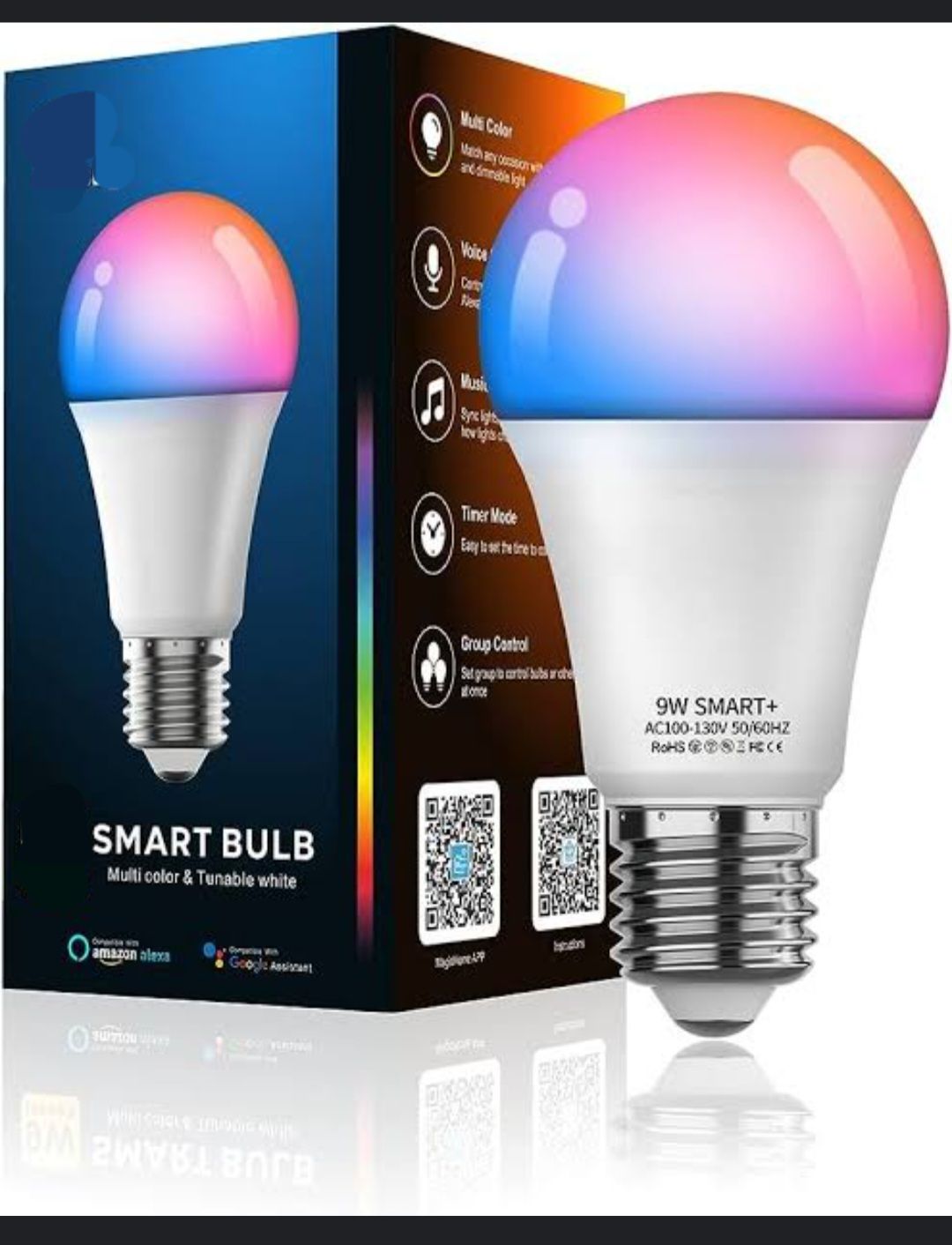 Electronic Smart LED Bulb RGB Colors and Dimmable E27 12Watt Compatible ...