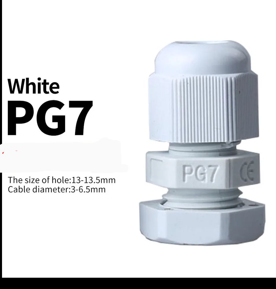 1 Pcs Cable Glands Black & White Plastic Nylon Waterproof Joints IP68 ...