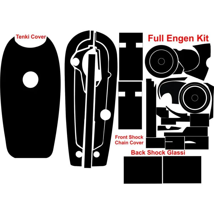 complete 70cc bike chain cover engine and fornt shock sticker (full ...