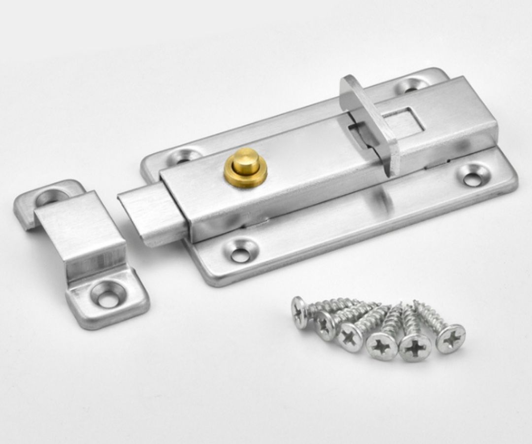 Stainless steel towal bolt with screw door lock kundi automatic button ...