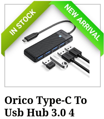 Orico Type-C To Usb Hub 3.0 4 Ports Papw4a-C3-015-Bk-Ep Black Color ...