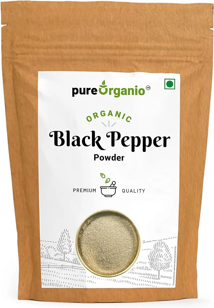 Pure Organio Organic Black Pepper Powder Kali Mirch Powder for Cooking ...