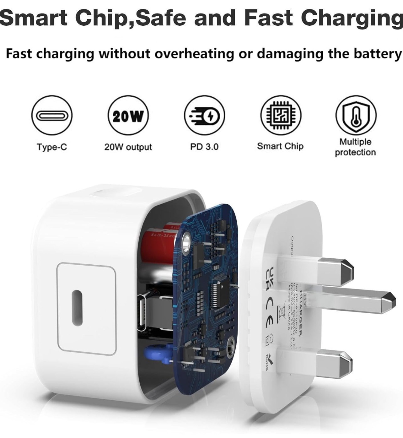 iPhone Best Quality 20W Adapter - 3 PIN Fast Charger - Apple 3 PIN 20 W ...