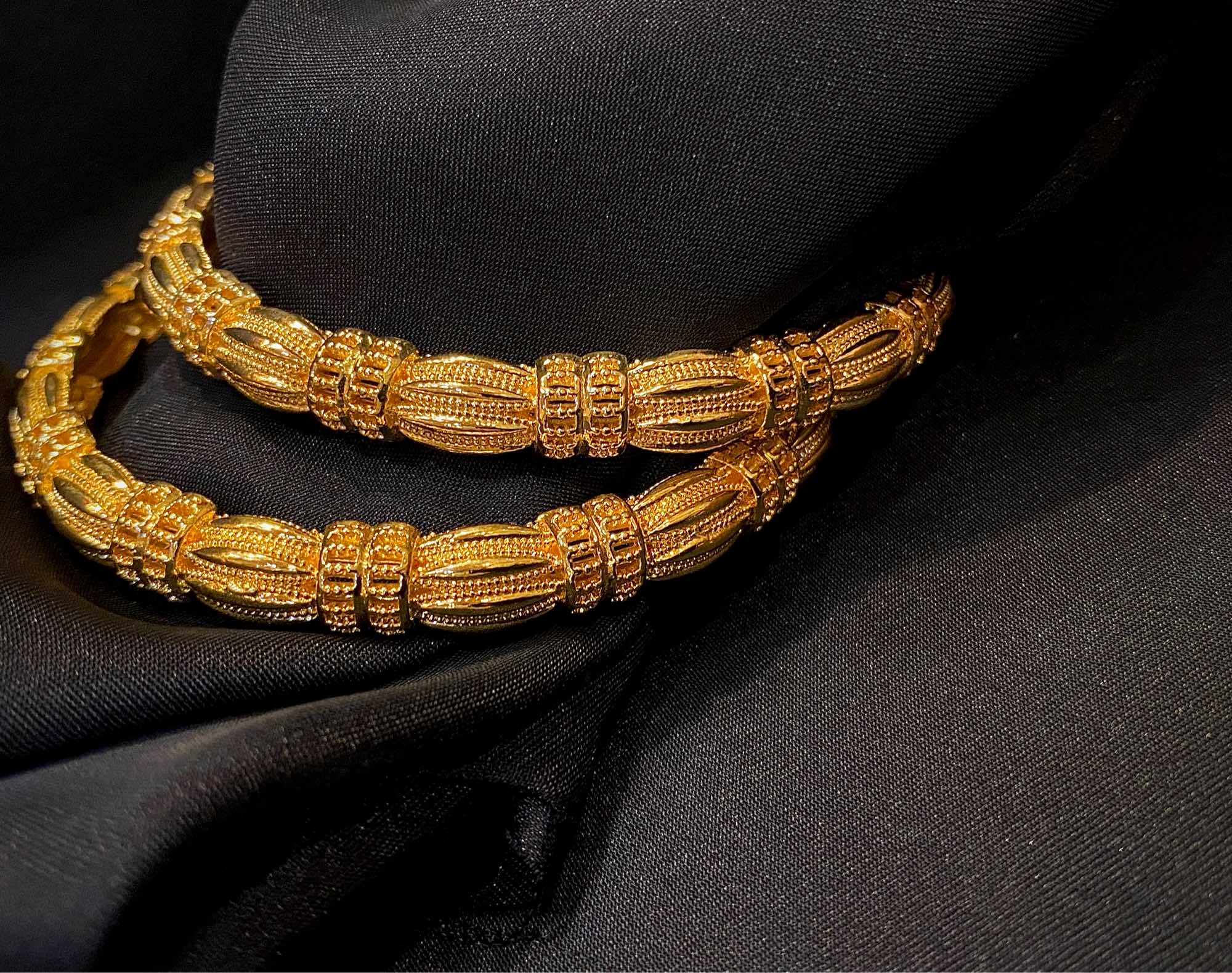 Elegant fancy 24 k pure gold plated bangles pair || artificial || TREND ...