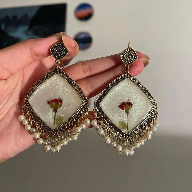 traditional jhumka - Resin Handmade Jhumka - ishq Resin Jhumkay ...