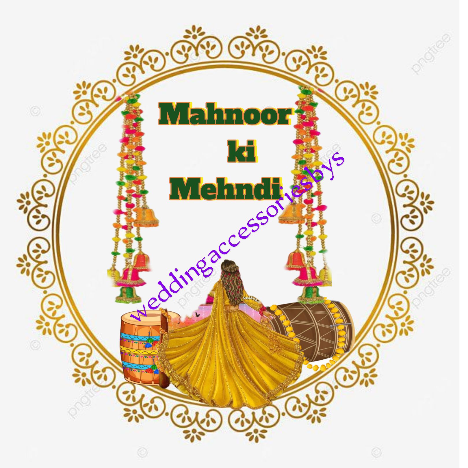 Customerize Mehndi toppers with customerize name | pack of 10 toppers ...