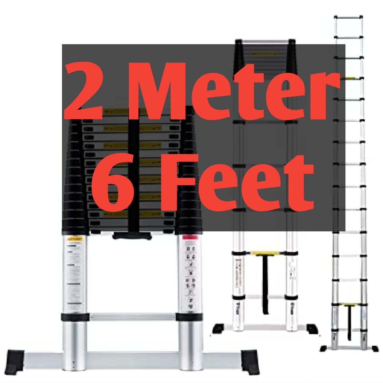 6 to 20 Feet Aluminum Telescoping Telescopic Ladder Folding Ladder in ...