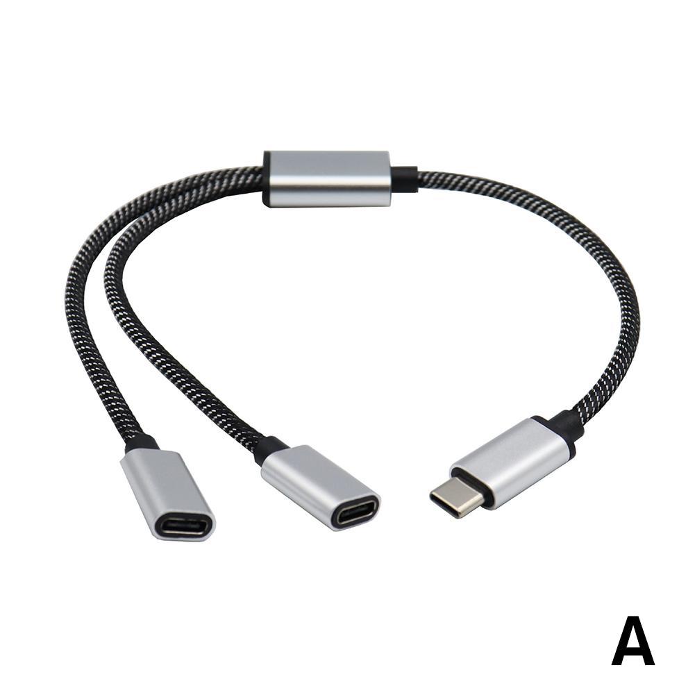 USB C Male Dual USB C Female Splitter For Mobile Phones Tablets TypeC ...