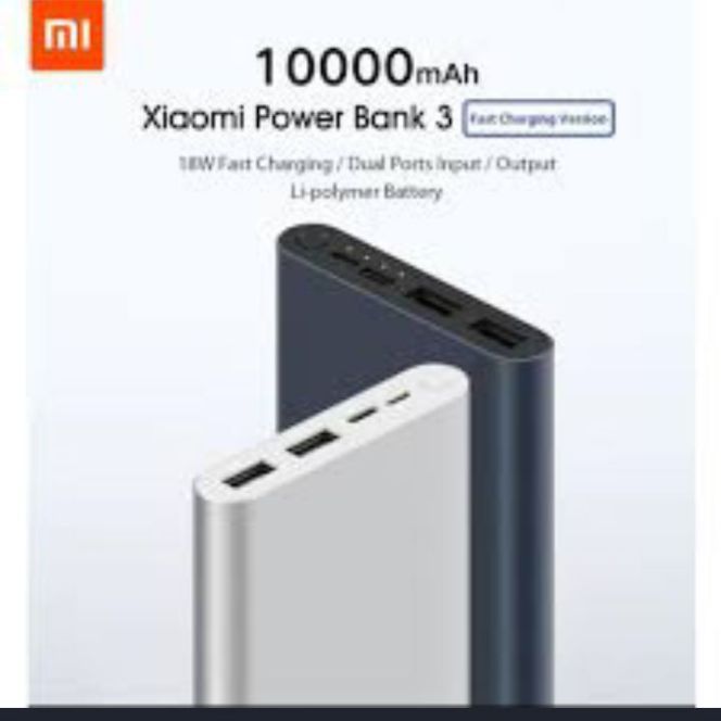 Mi Power Bank 3 20000 mAh with 2-way USB-C PD 3.0 Fast Charging 18 /22 ...