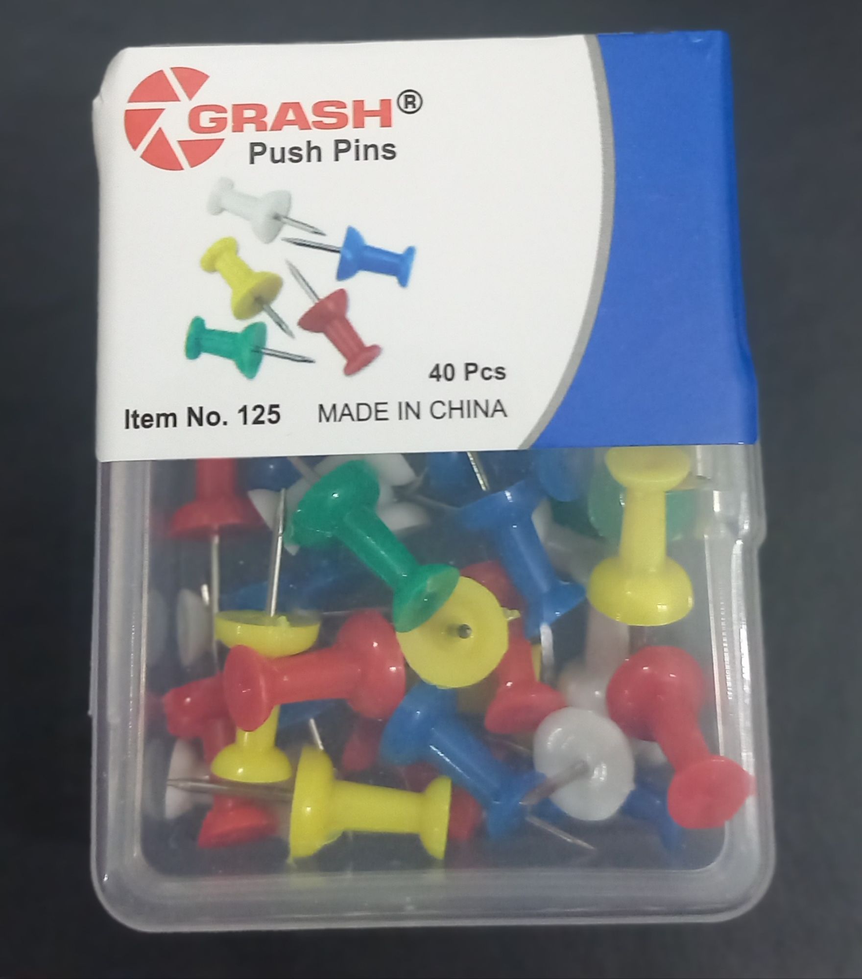 Grash push pins 40 pcs box multicolor | Daraz.pk