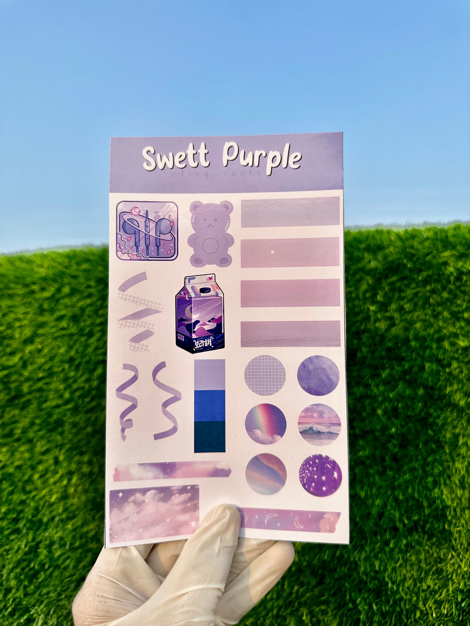 Purple Aesthetic Sticker Sheet - Journaling Stickers - Waterproof ...