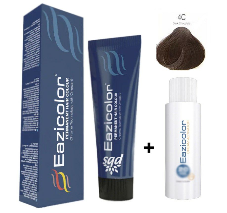 Eazicolor Professional Hair Color Tube And developer Color Shade 4C ...