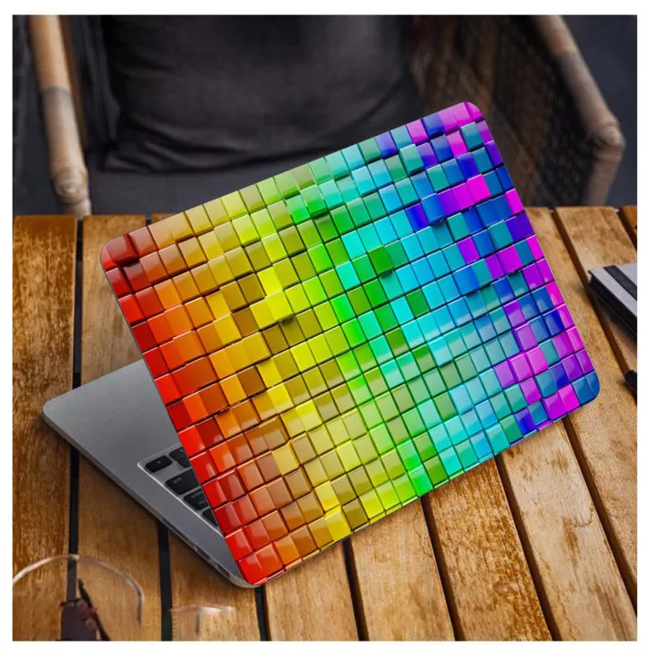 Colorful 3d Cubes Laptop Back Skin Vinyl Stickers Decal for 13 14 15 15 ...