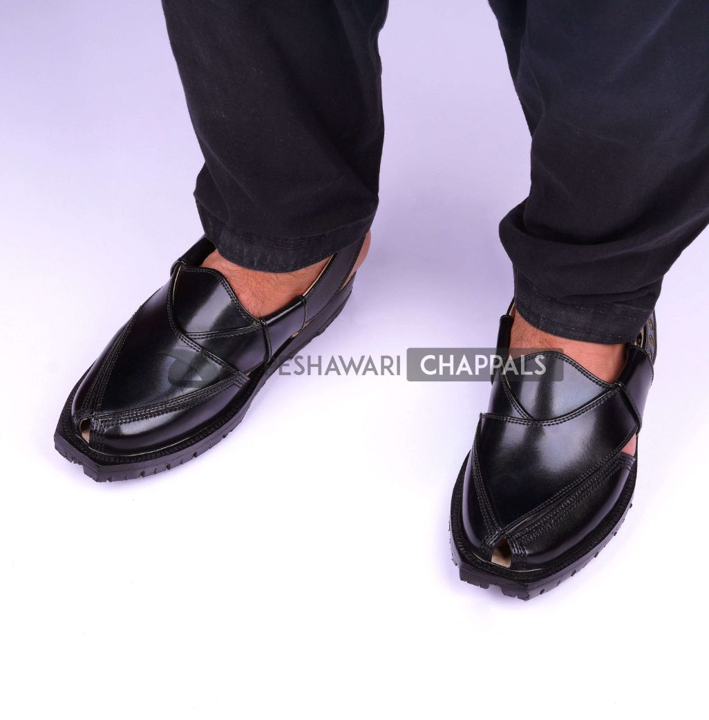 Nerozi chapel for mens. peshwari chaple black kheri chapal | Daraz.pk